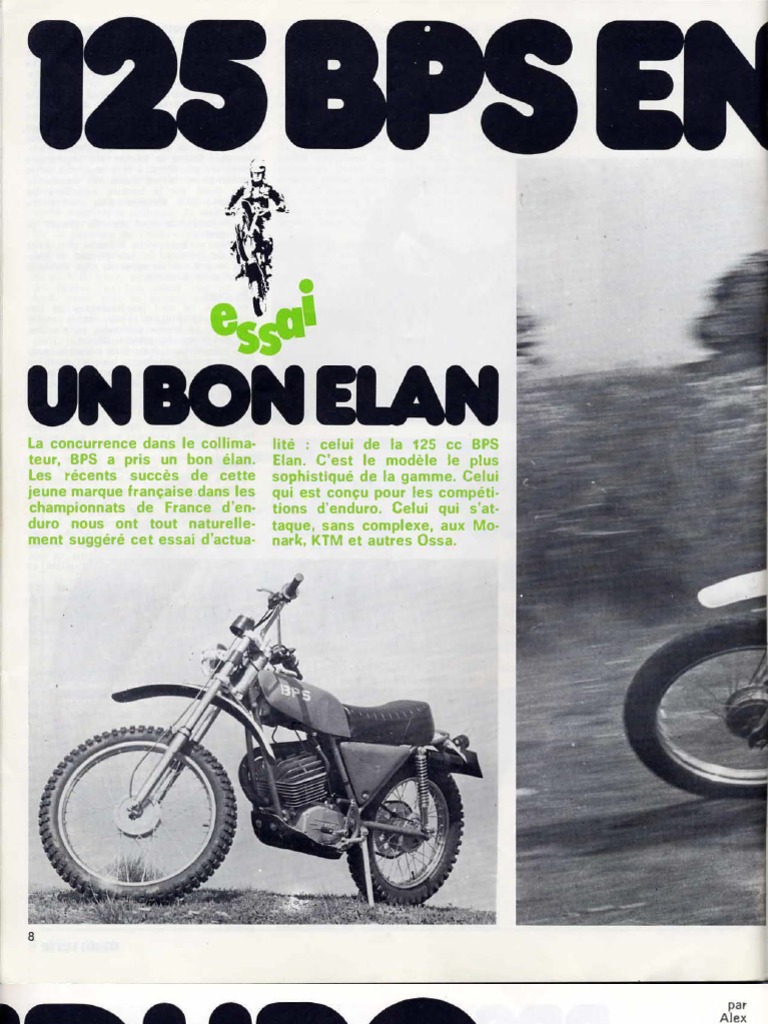 Essai de la BPS Elan 125 cc | PDF | Transmission automatique | Motocyclette