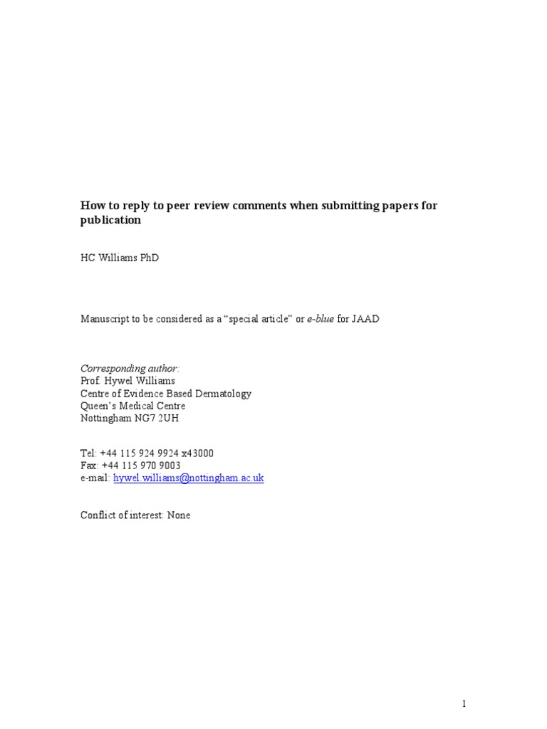 How To Reply To Peer Review Comments When Submitting Papers For