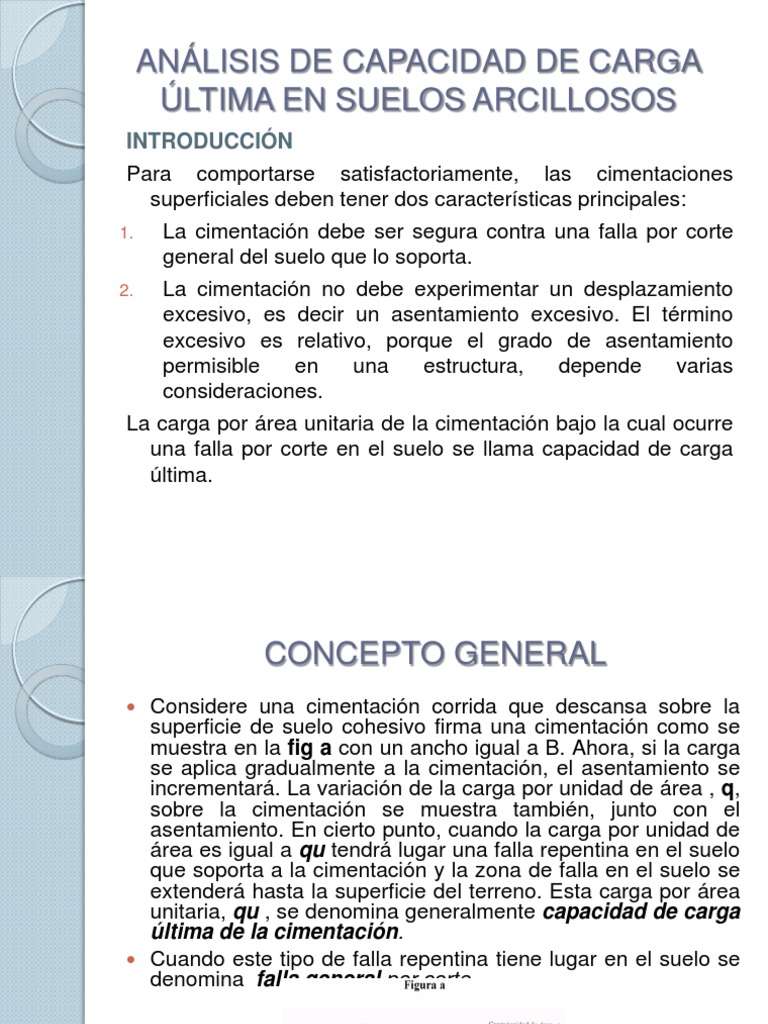 Capacidad de Carga en Suelos Arcillosos | PDF | Fundación (Ingeniería ...