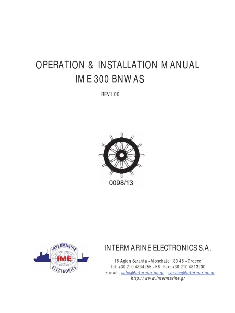 IME 300 BNWAS Operation - Installation Manual | PDF | Technology & Engineering | Computers