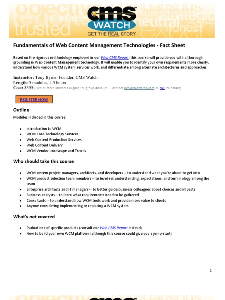 WCM Fact Sheet | PDF | World Wide Web | Internet & Web