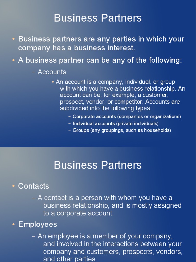 Business Partner | PDF | Sap Se | Business