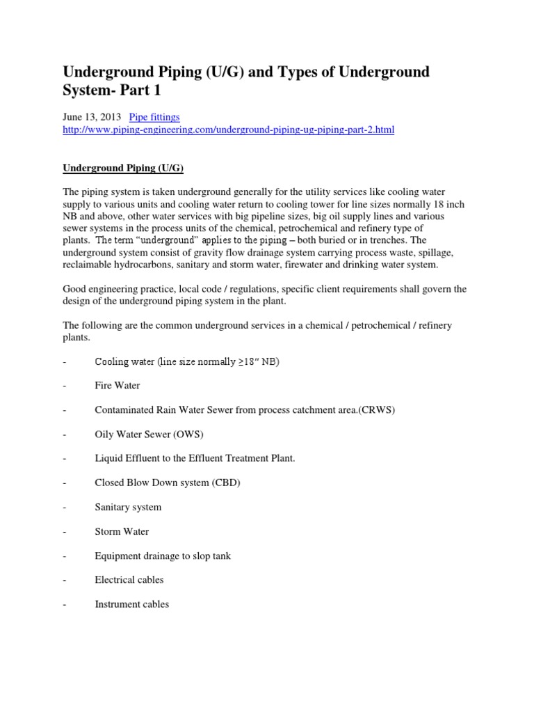 Underground Piping and Services Systems | PDF | Sanitary Sewer | Storm ...
