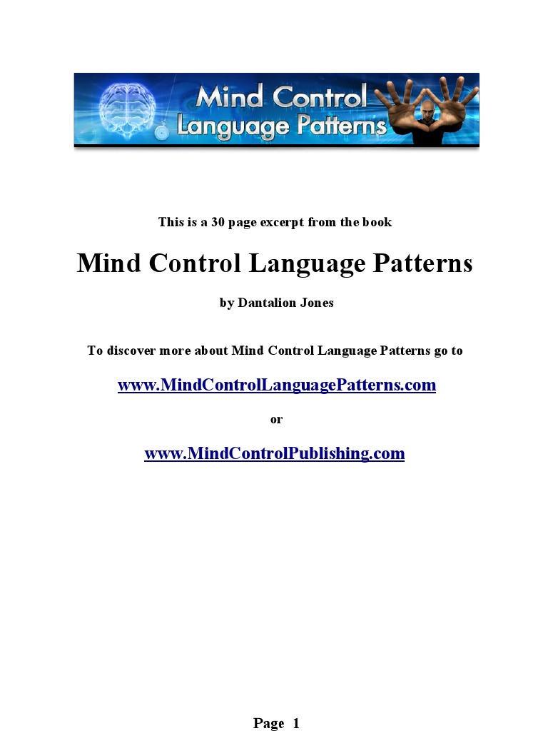 Mind Control Language Pattern | PDF