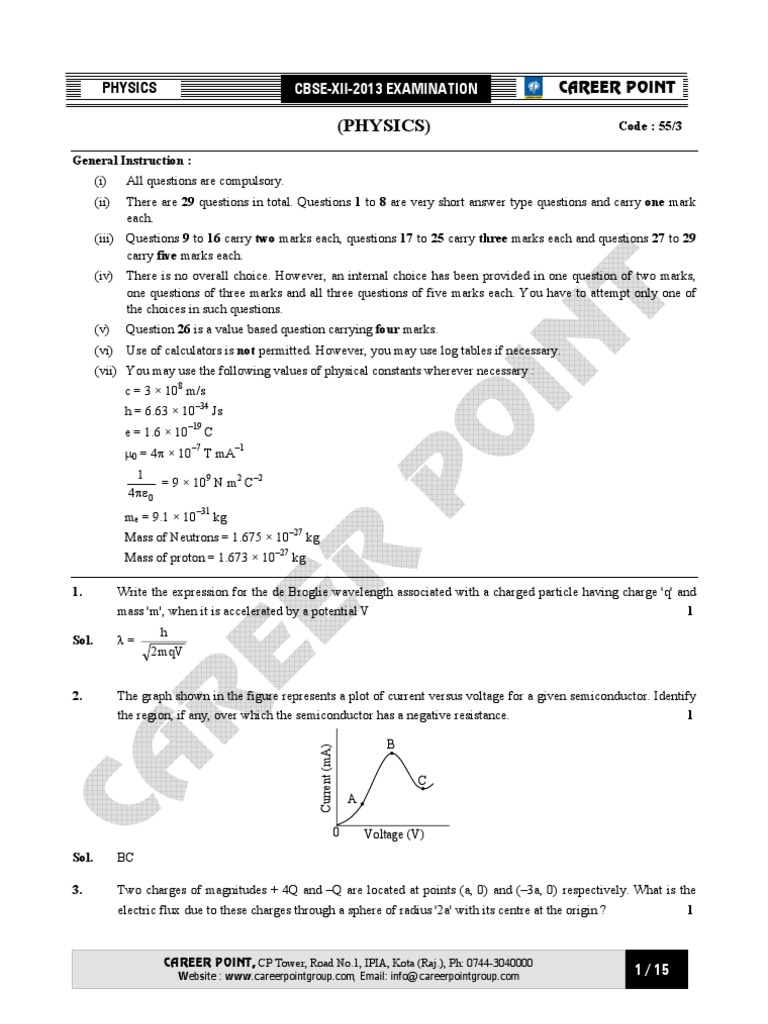 CBSE Board-XII Physics Paper | PDF | Photoelectric Effect | Atoms