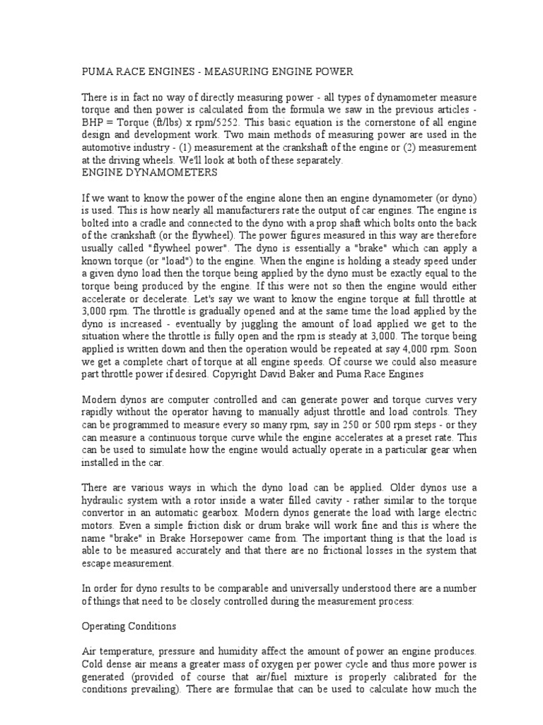 Puma Race Engines | PDF | Transmission (Mechanics) | Power (Physics)