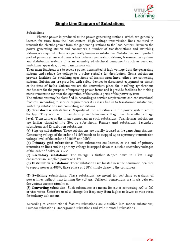 Single Line Diagrams PDF | PDF | Electrical Substation | Electric Power ...