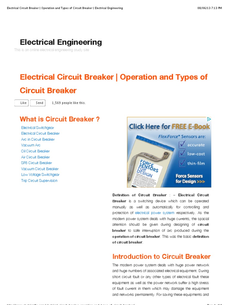 Electrical Circuit Breaker - Operation and Types of Circuit Breaker ...