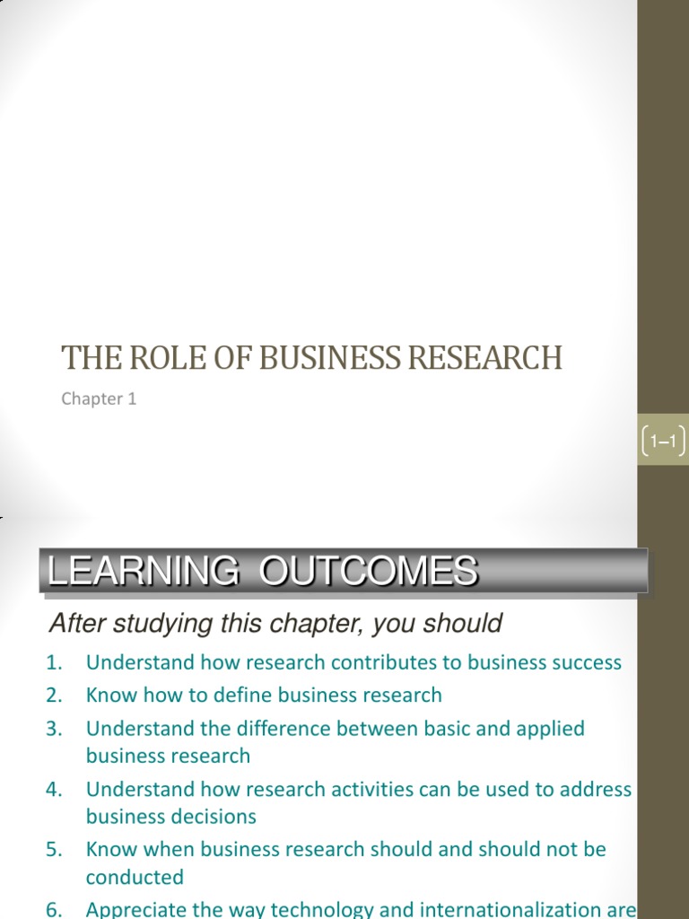 Chapter 1 The Role of Business Research | PDF | Scientific Method ...