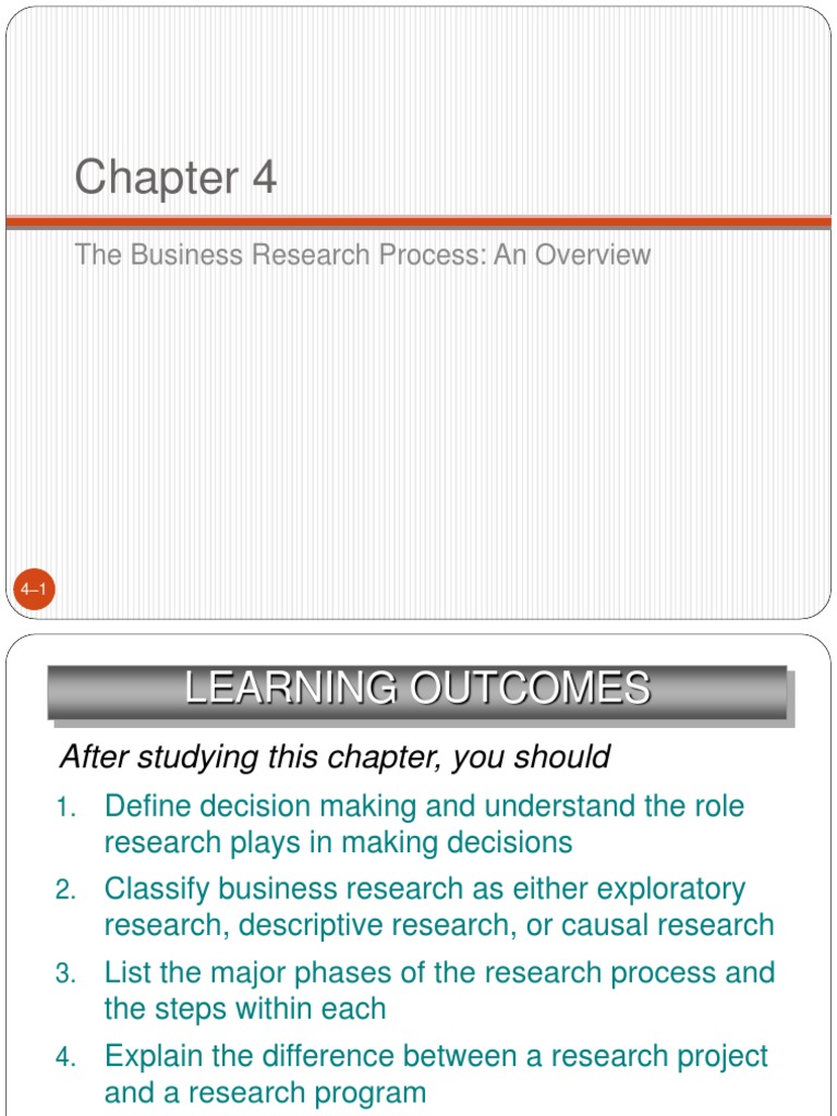Chapter 4 The Business Research Process | PDF | Causality | Sampling (Statistics)