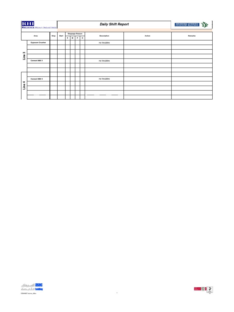 Daily Shift Report Summary | PDF