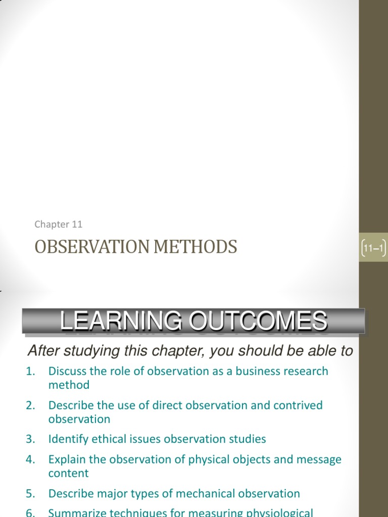 Observation Methods in Business Research | PDF | Observation | Bias