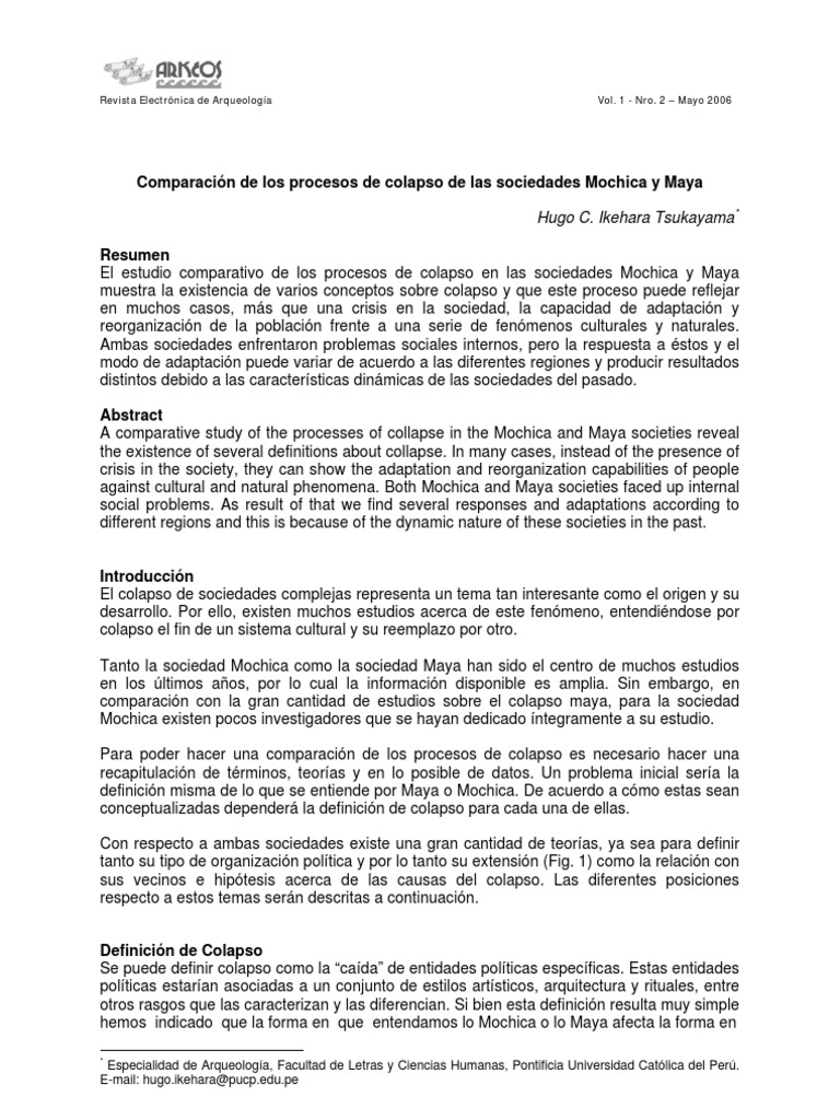 Colapso en sociedades Mochica y Maya | PDF | Civilización maya | Sociedad