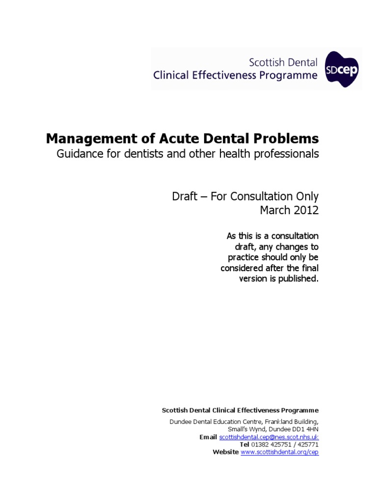 SDCEP MADP Consultation Draft | PDF | Dentistry | Human Tooth
