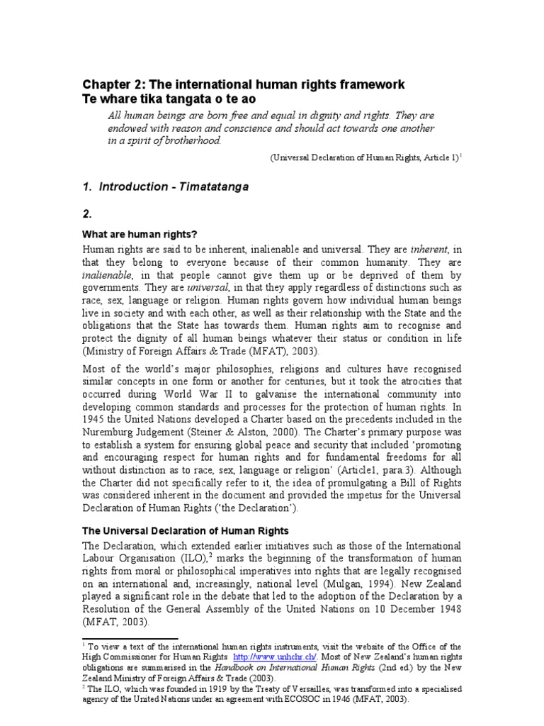 Chapter 2: The International Human Rights Framework Te Whare Tika ...