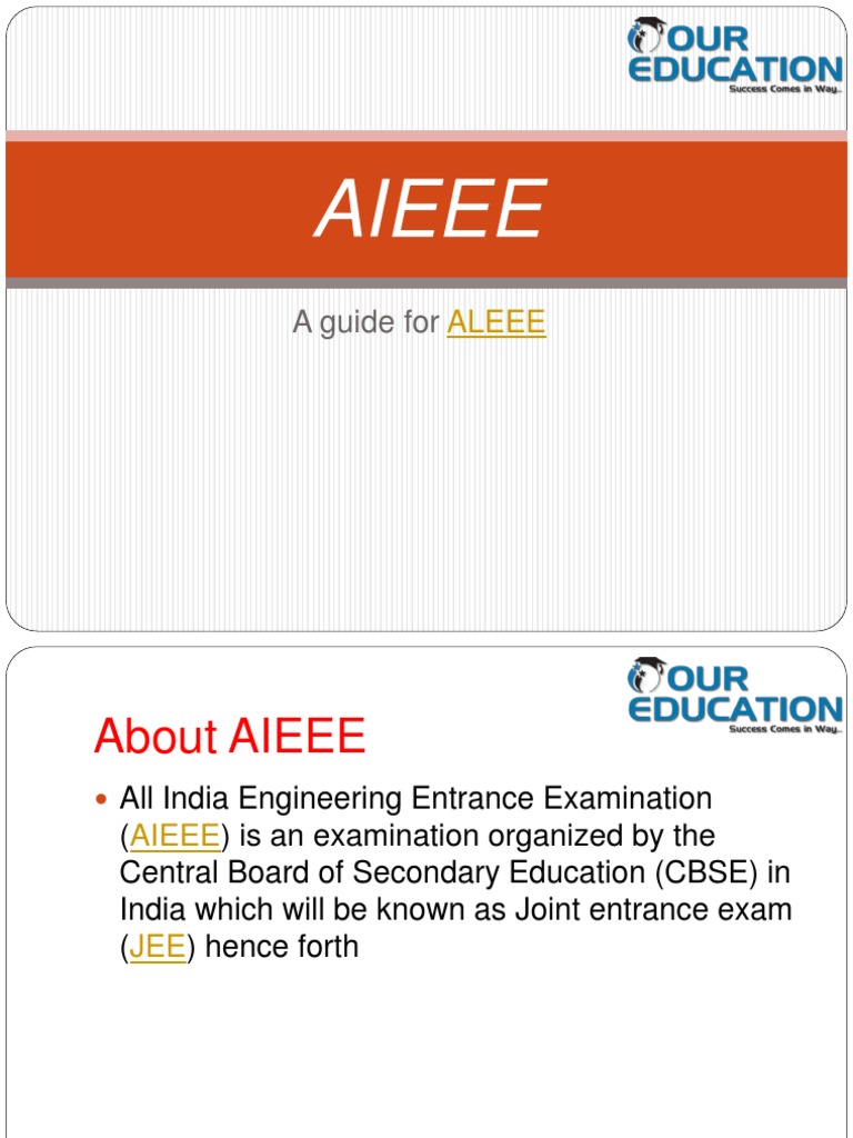 Aieee: A Guide For | PDF | Tests | Standardized Tests