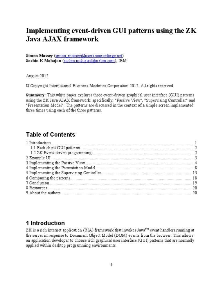 GUIPatterns ZK Java Article Final | PDF | Model–View–Controller | Java (Programming Language)