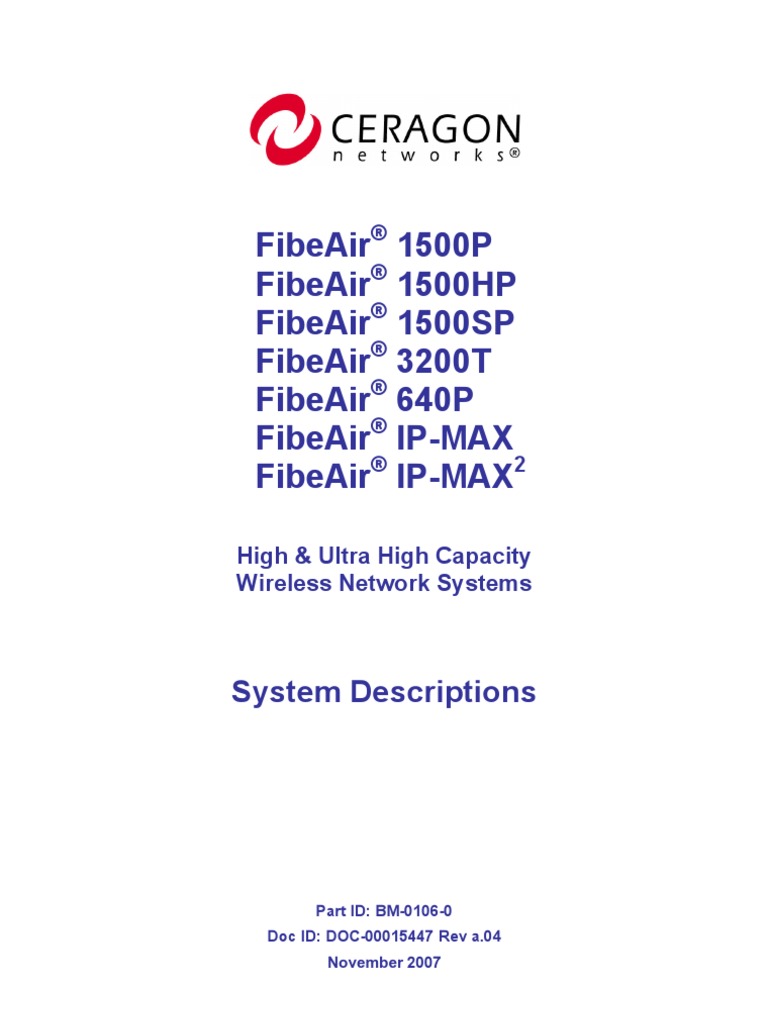 Ceragon Lineup Nov07 PDF | PDF | Network Packet | Computer Network