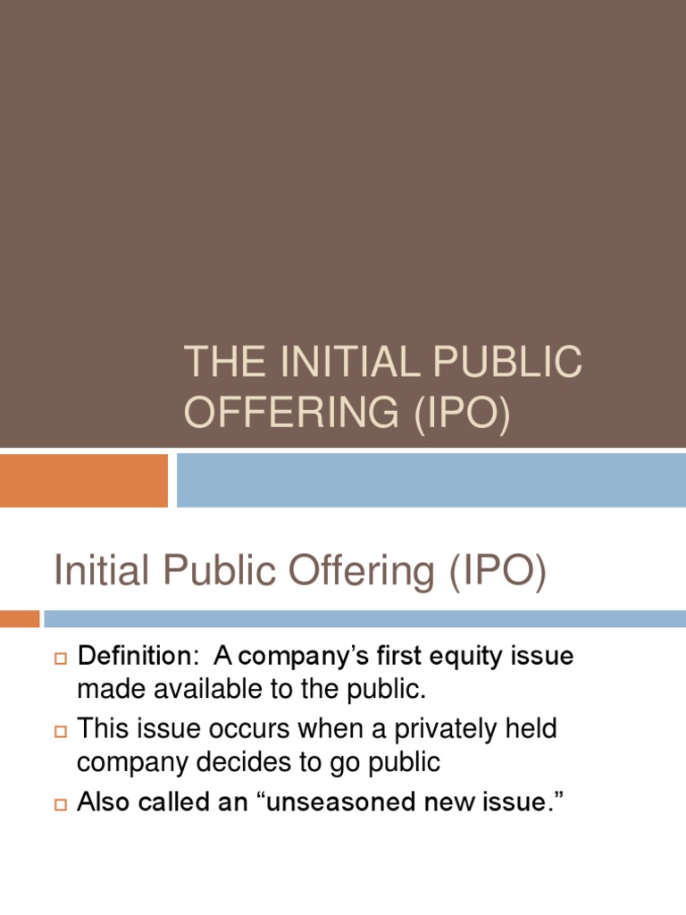 Ipos | PDF | Initial Public Offering | Underwriting