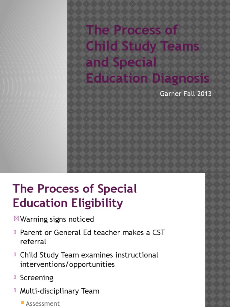 The Process of Child Study Teams and Special | PDF | Individualized ...