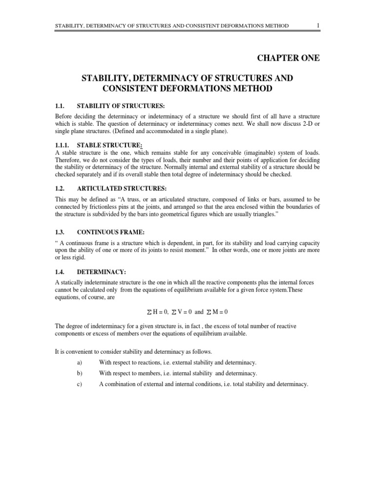 Stability, Determinacy of Structures | PDF | Deformation (Mechanics ...