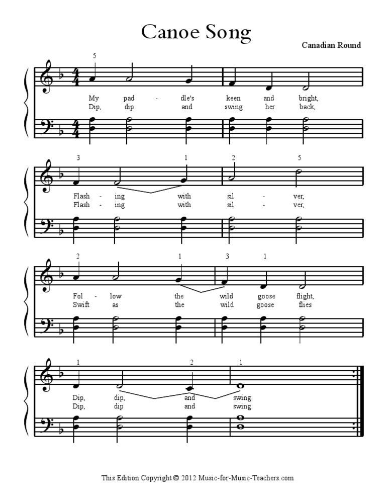 Canoe Song Piano | PDF