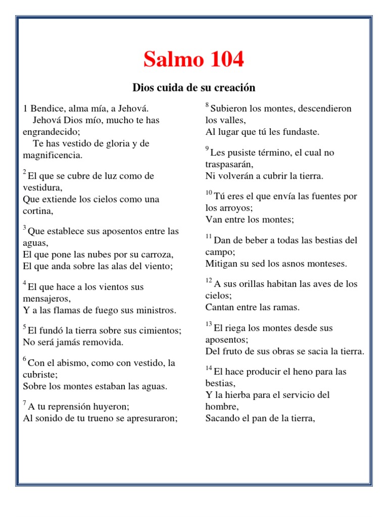 Salmo 104 | PDF | Religión y creencia | Biblia