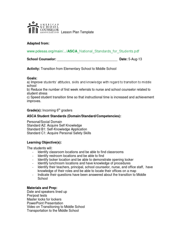 Counseling Lesson 2 | PDF | School Counselor | Lesson Plan