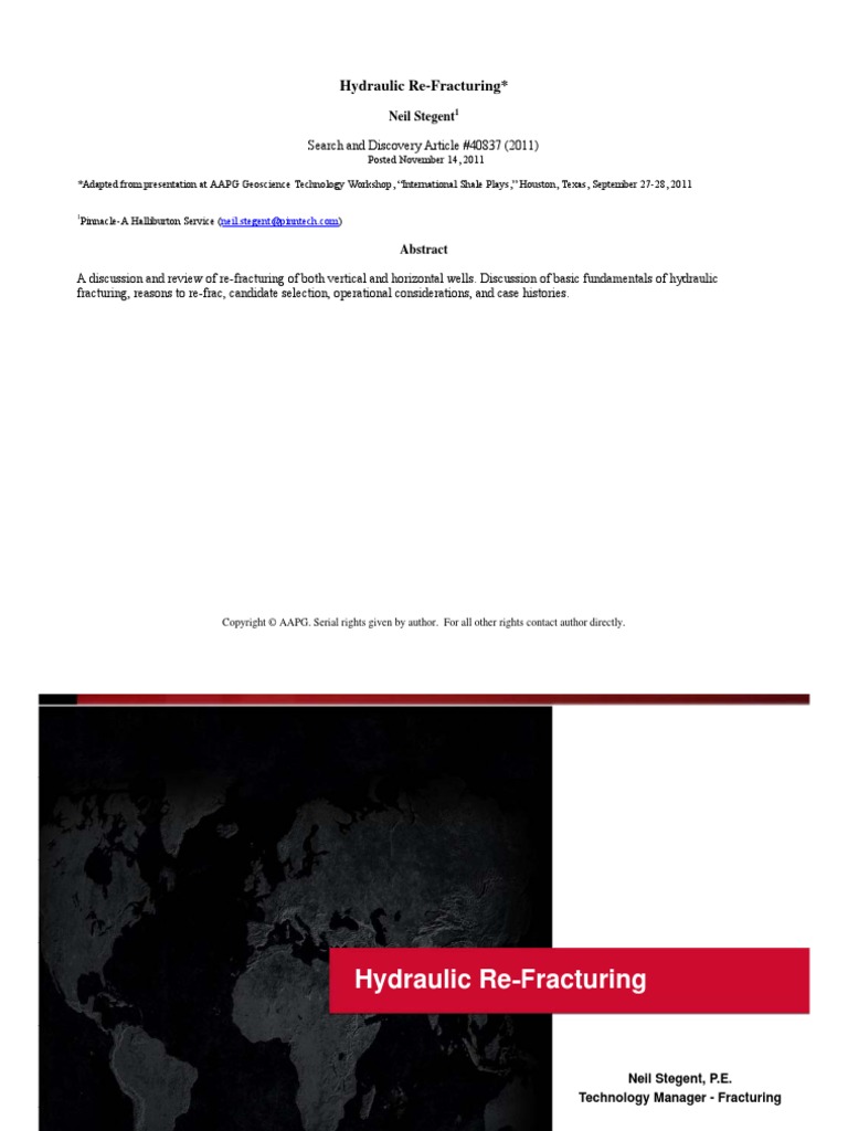 Re-Frac Job by HBT | PDF | Hydraulic Fracturing | Gases