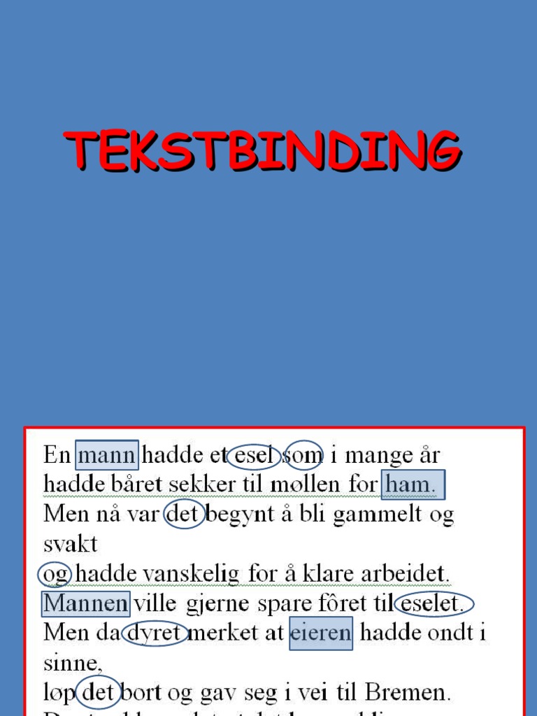 Tekstbinding Eksempel Og Oppgave | PDF