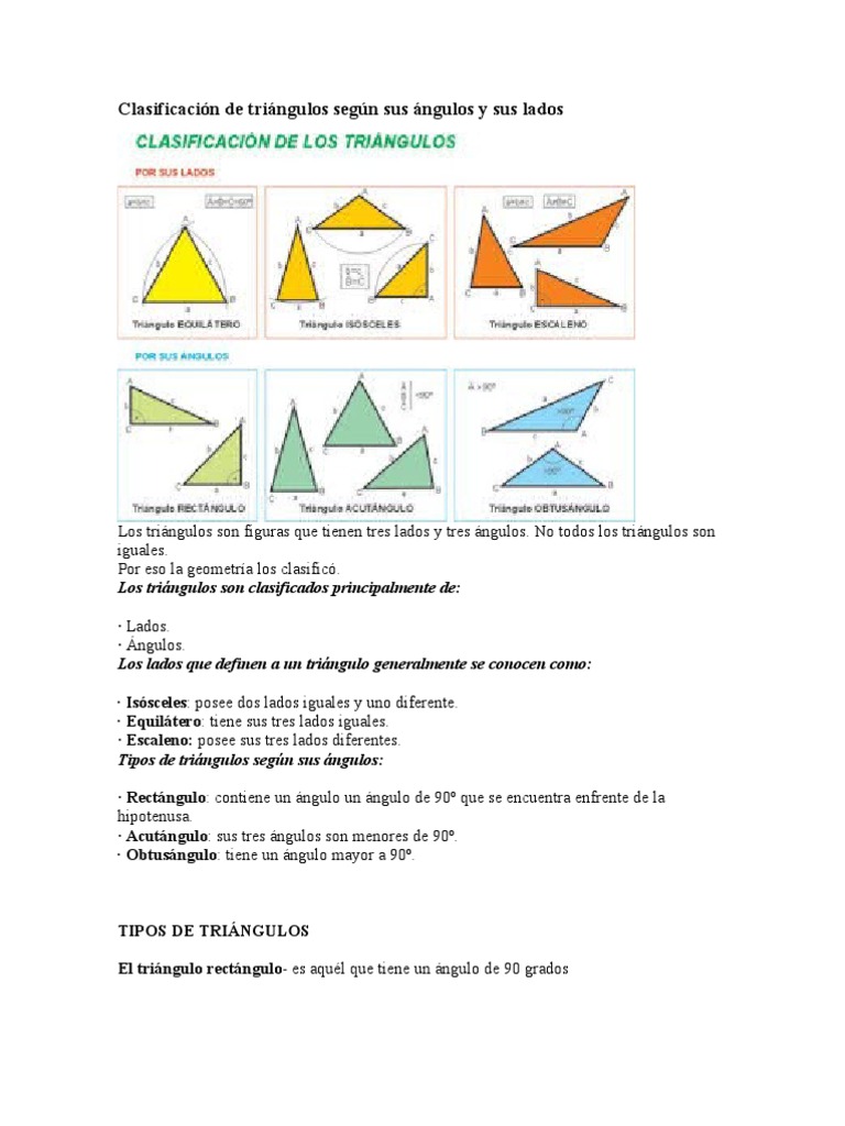 Clasificación de triángulos según sus ángulos y sus lados | Triángulo ...