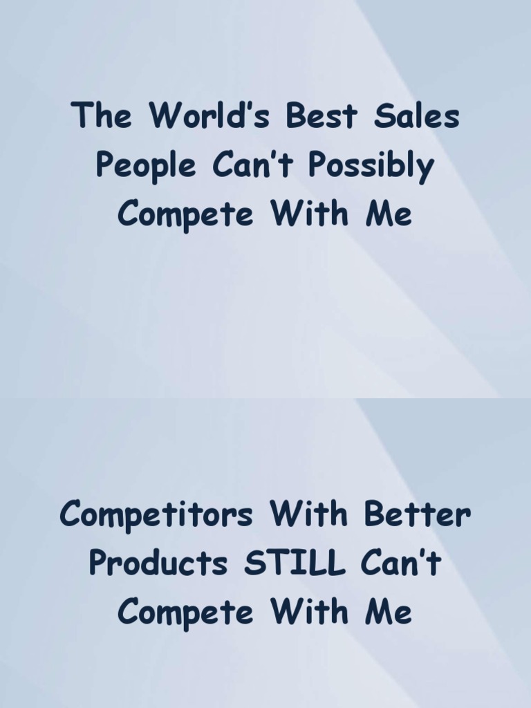 Why I Outperform Top Sales Competitors | PDF | Games & Activities