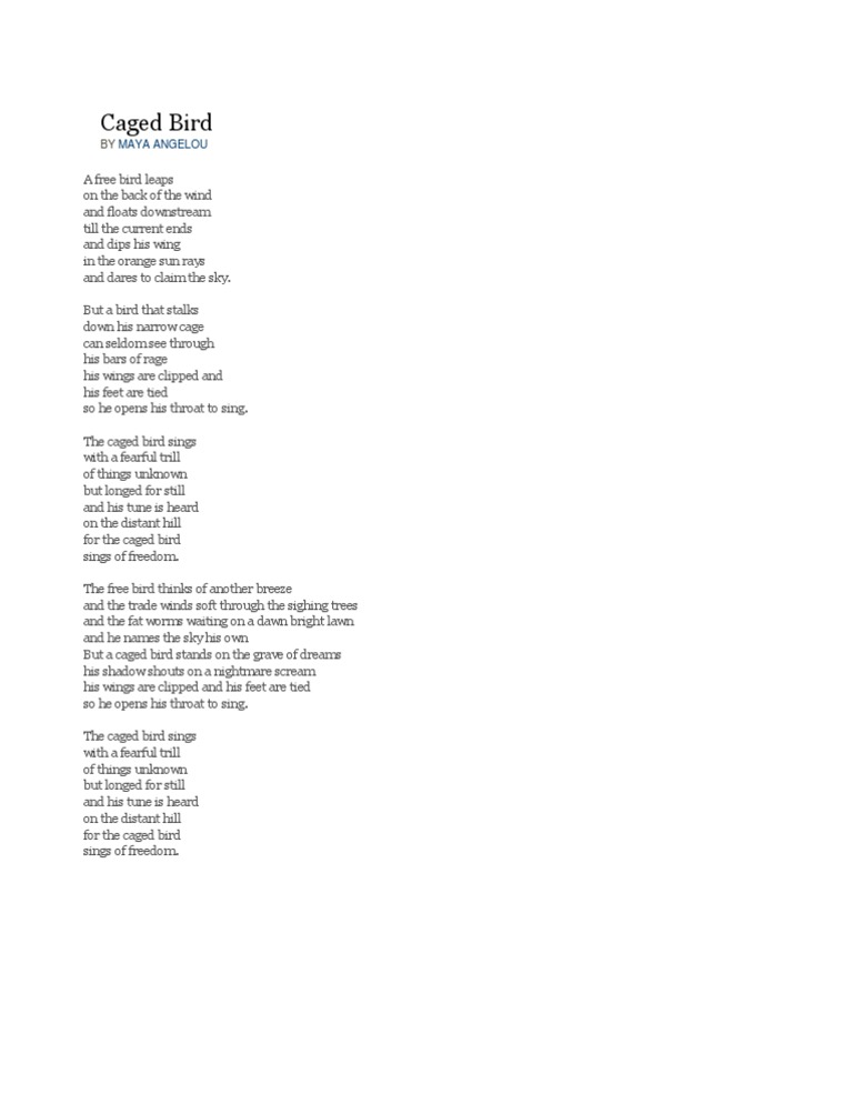 Caged Bird Poem | PDF