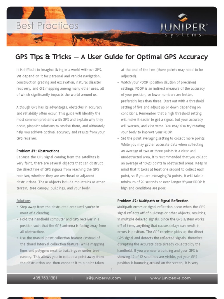 Best Practices: GPS Tips & Tricks - A User Guide For Optimal GPS ...