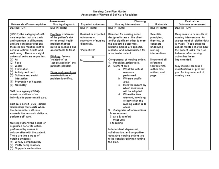 Nursing Care Plan Guide | PDF | Nursing | Behavioural Sciences