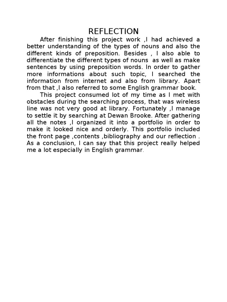 Nouns Reflection | English Grammar | Noun