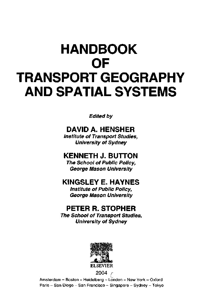 Handbook of Transport Geography | Geographic Information System ...