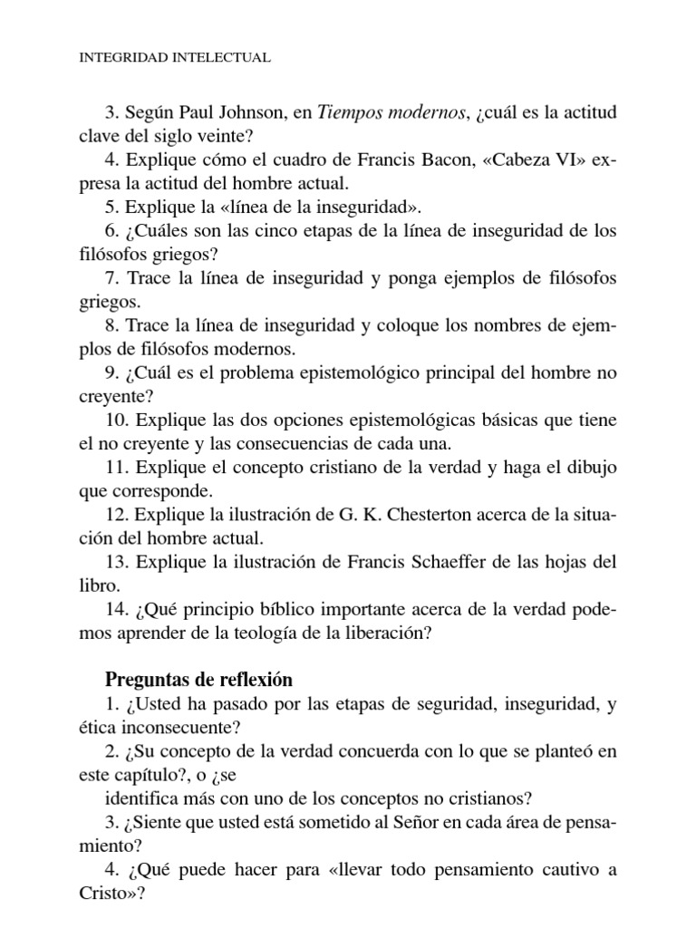 Ramsay Integridad Intelectual 2 | PDF | Existencialismo | Verdad