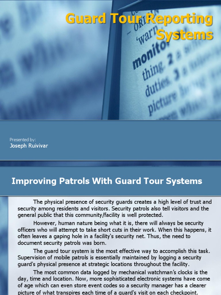 Guard Tour Reporting Systems | PDF | Security | Insurance