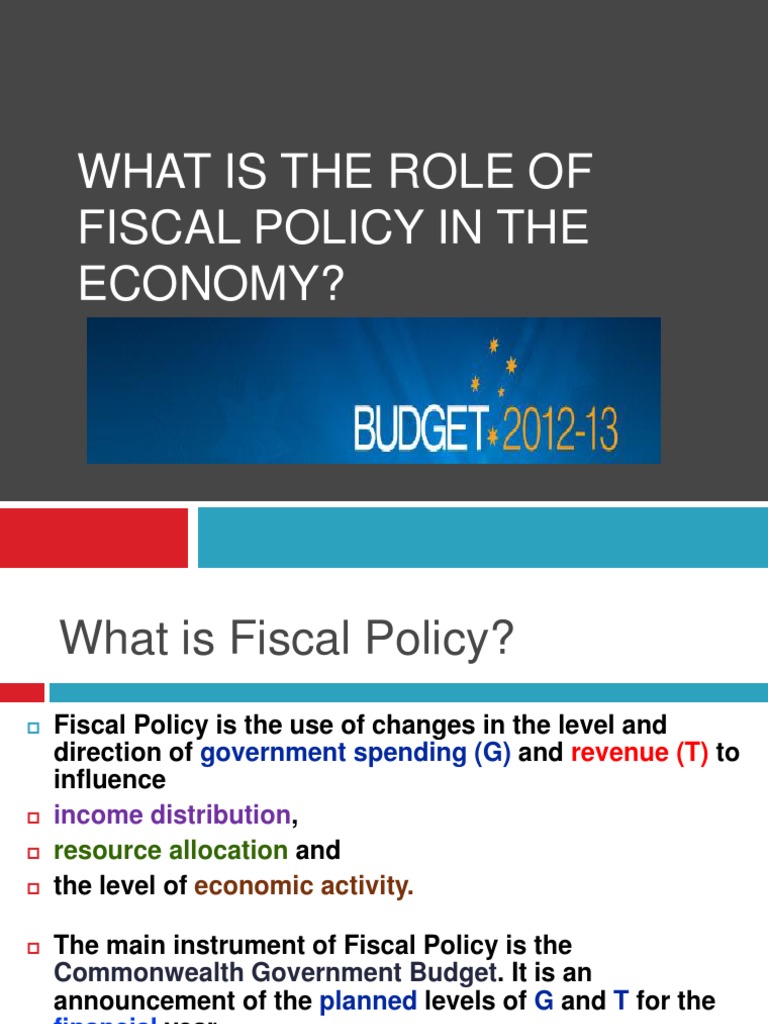 Role of Fiscal Policy in Economic Growth | PDF | Government Budget ...