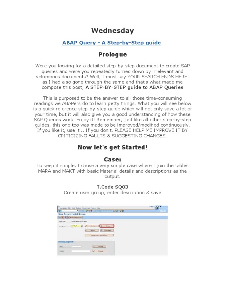 Abap Query | PDF | Computing | Software