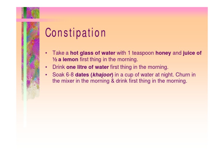 Lemon and Honey for Constipation Relief | PDF