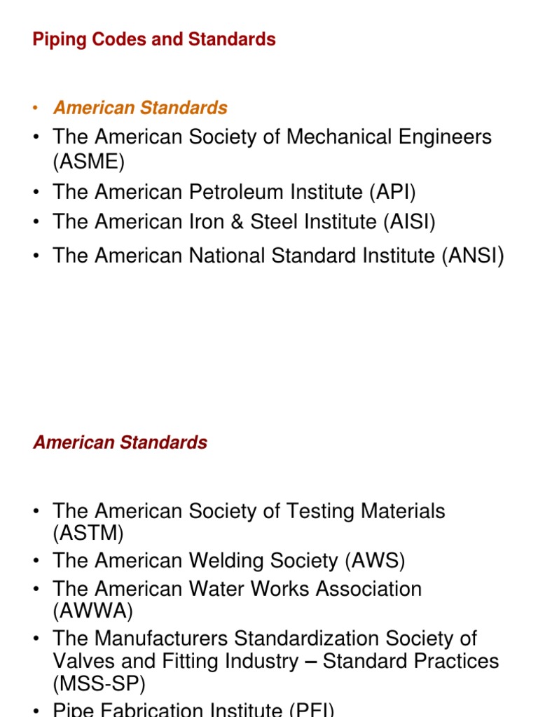 1.06 A Piping Codes & Standards | PDF | Pipe (Fluid Conveyance) | Valve