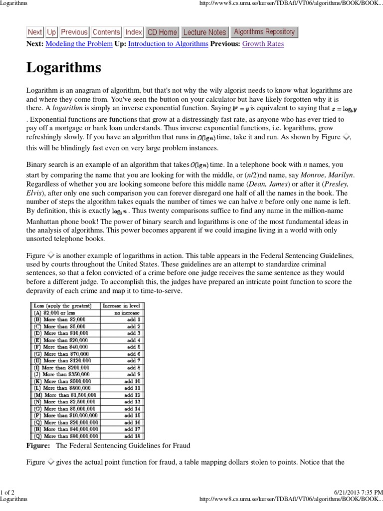 Logarithms: Modeling The Problem Introduction To Algorithms | PDF | Logarithm | Applied Mathematics
