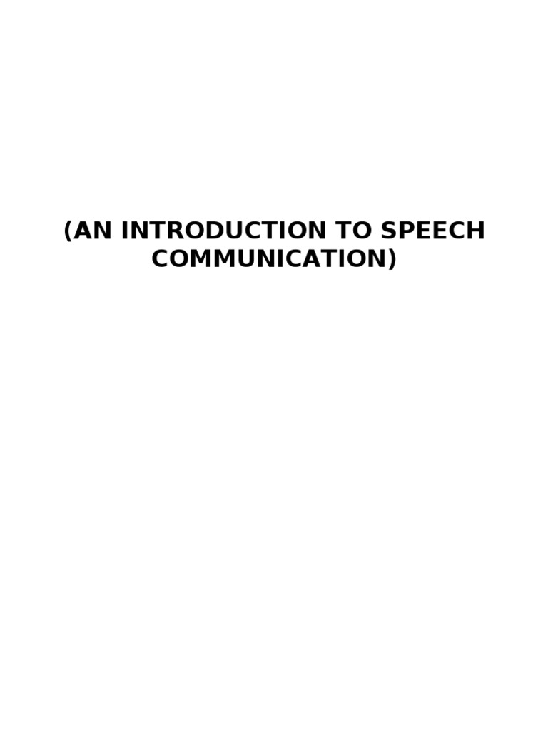 Speech Communication Lectures | PDF | Gender Role | Perception