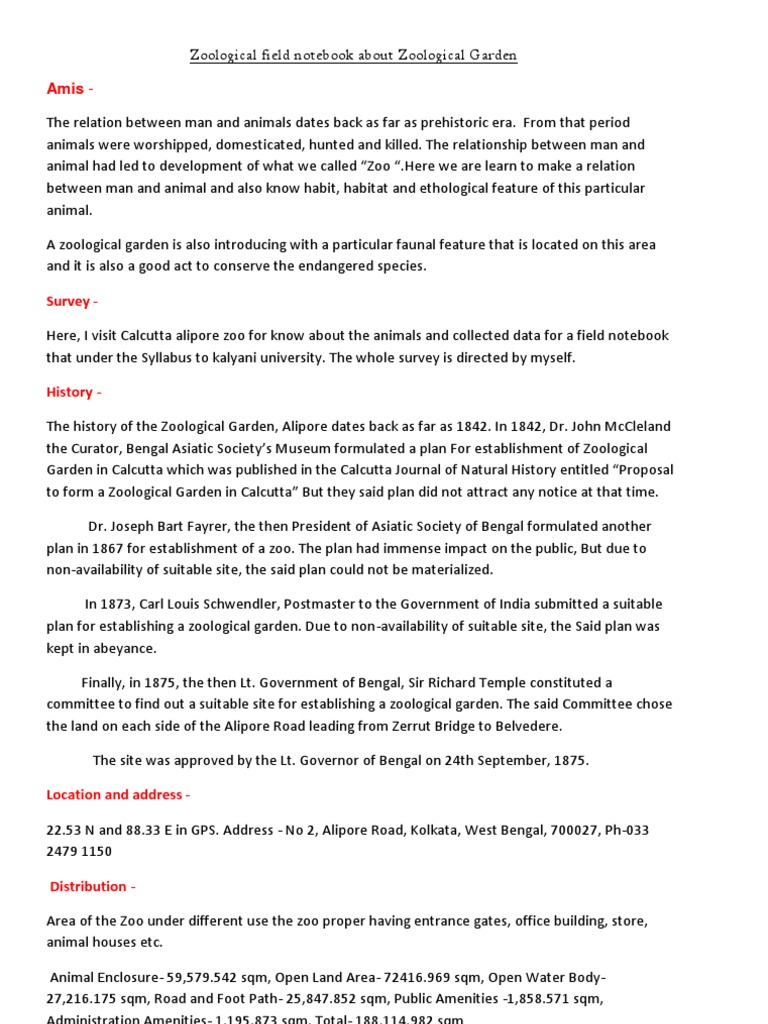 Zoology Students' Zoo Guide | PDF | Zoo | Tiger