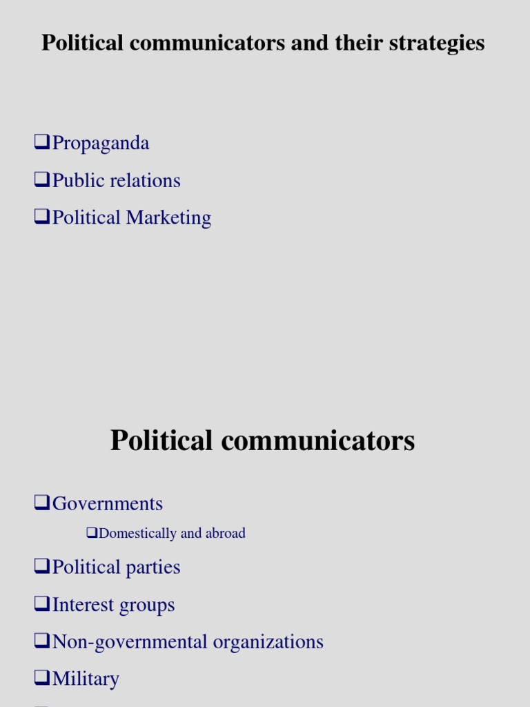 Political Communication III_2.ppt | Propaganda | Public Relations