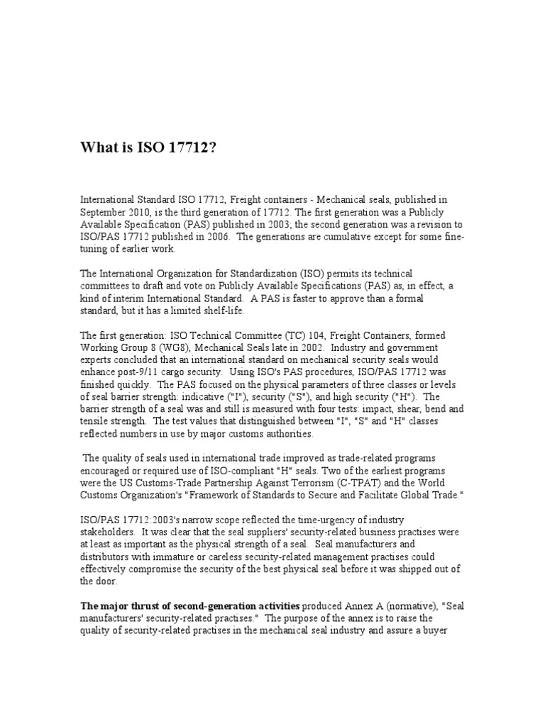 What is ISO 17712 | International Organization For Standardization ...