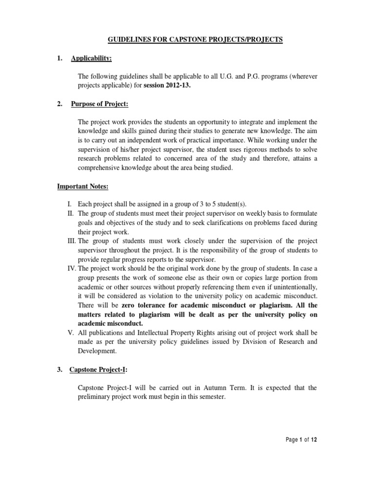 Guidelines and Formats For Capstone Projects | PDF | Test (Assessment ...