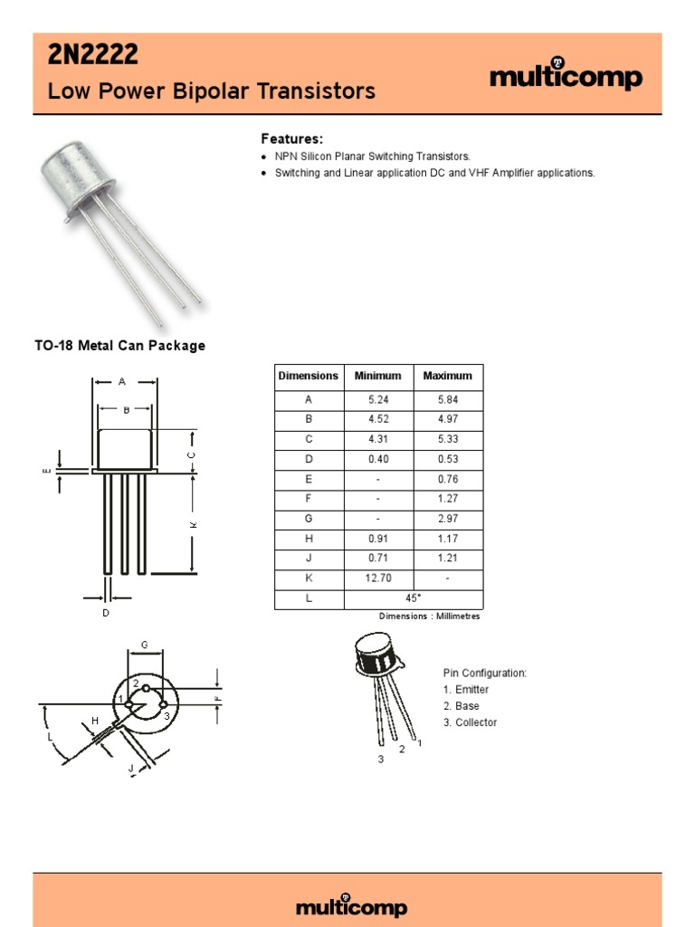 2n2222 PDF | PDF | Bipolar Junction Transistor | Transistor